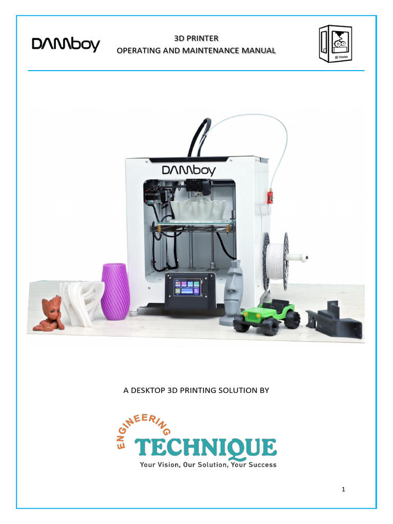 New DAMboy 200 Manual | PDF | 3 D Printing | Printer (Computing)