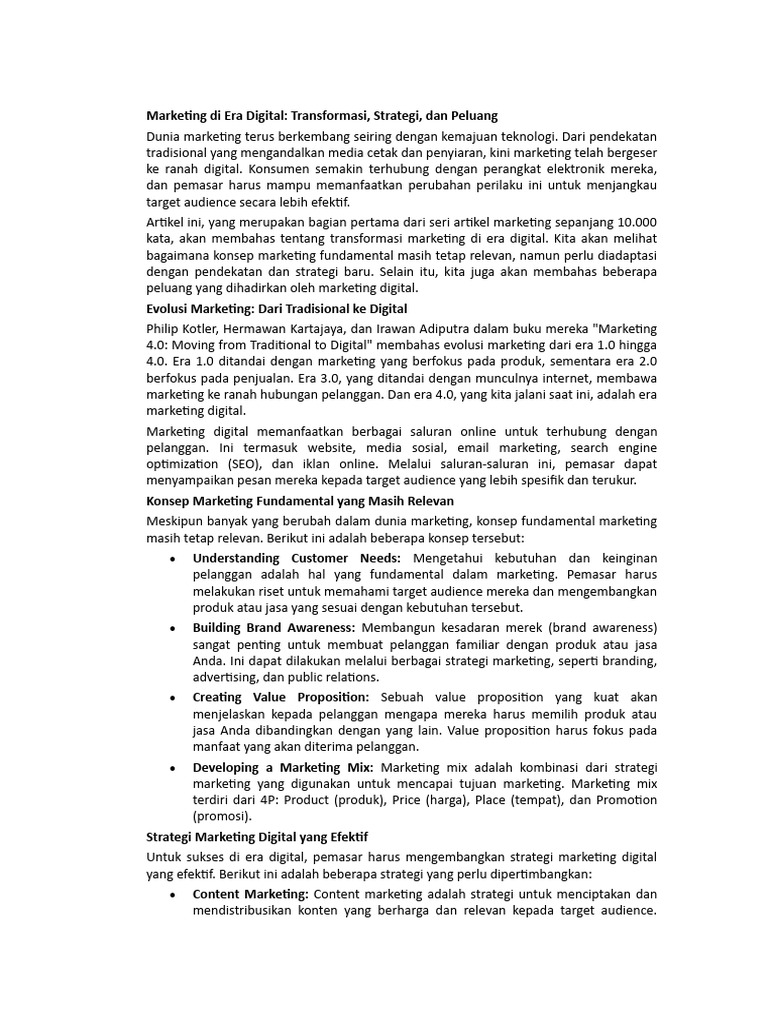 Marketing Di Era Digital 698 | PDF | Karier & Perkembangan | Bisnis