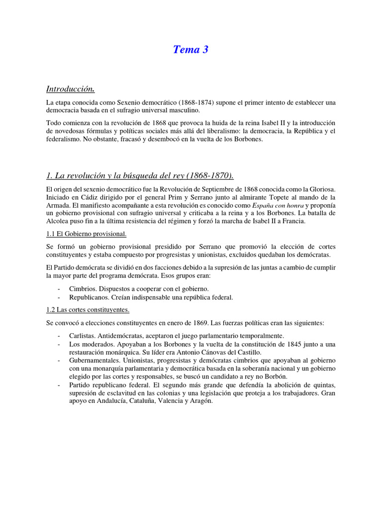 tema 3 historia | PDF | Ciencias Políticas | Gobierno