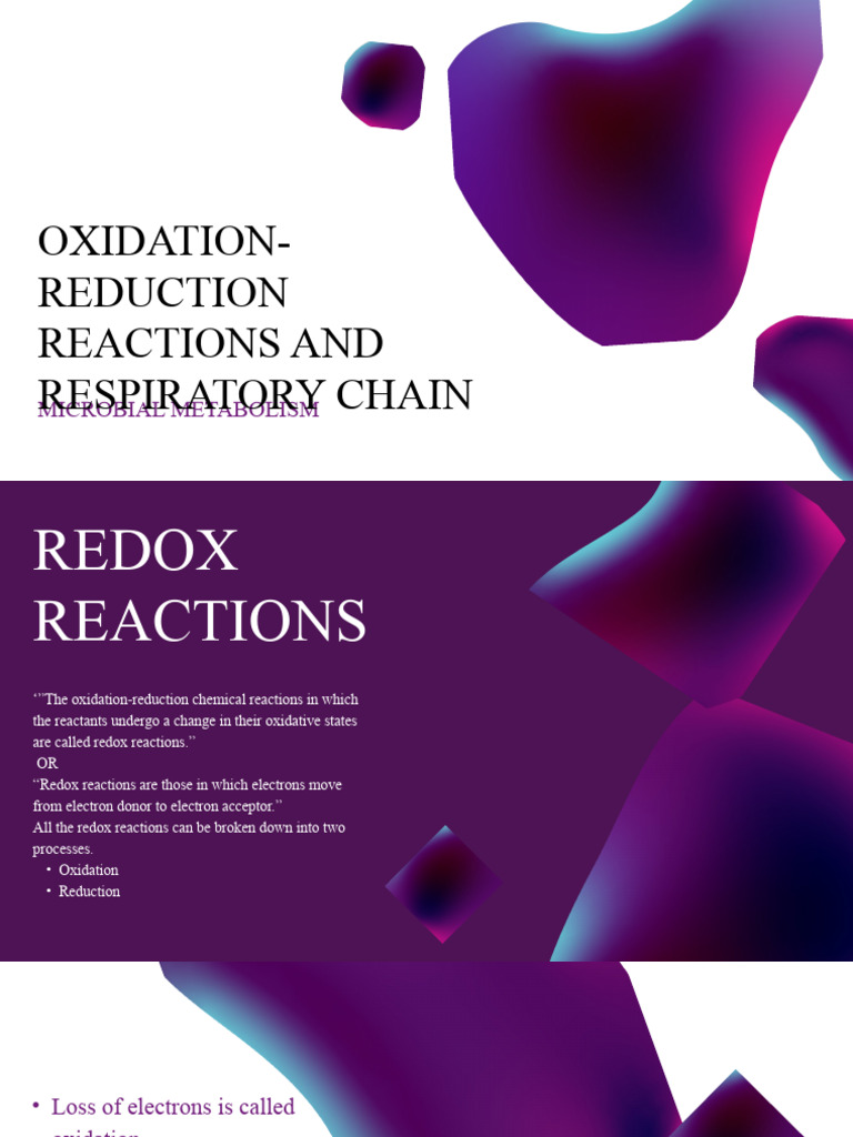 Microbial Metabolism: Redox Reactions | PDF | Redox | Electron ...