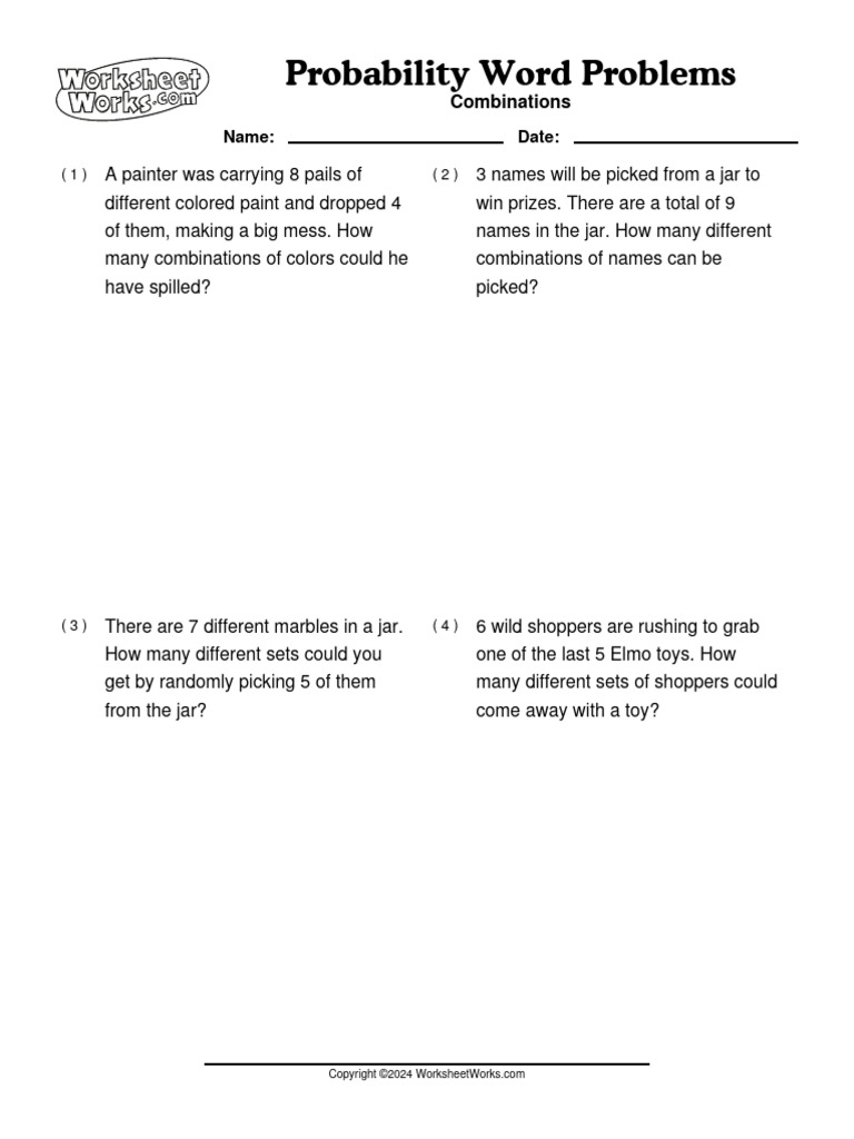 WorksheetWorks_Probability_Word_Problems_17 | PDF