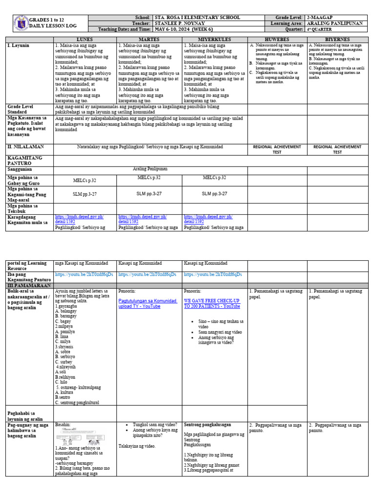DLL Ap2 Q4 W6.. | PDF
