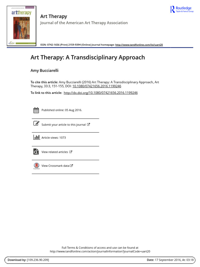Art Therapy- A Transdisciplinary Approach | PDF | Psychotherapy | Art ...