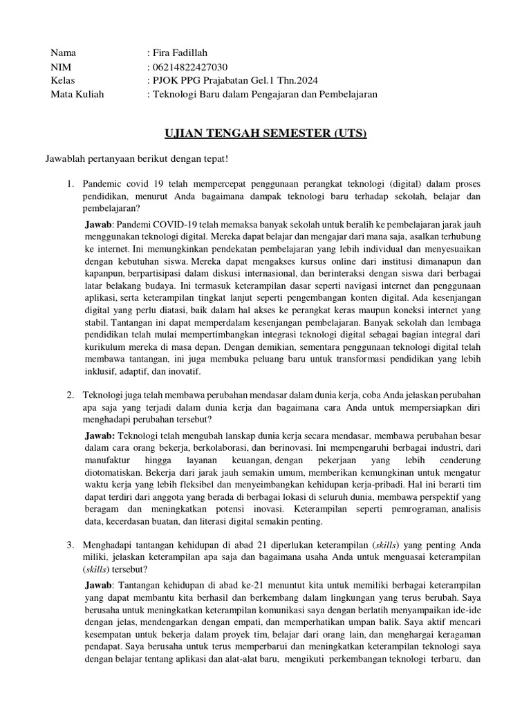 Uts TBPP - Fira | PDF