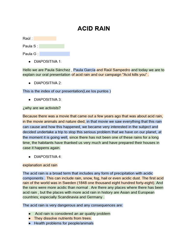 Acid rain | PDF | Water | Rain
