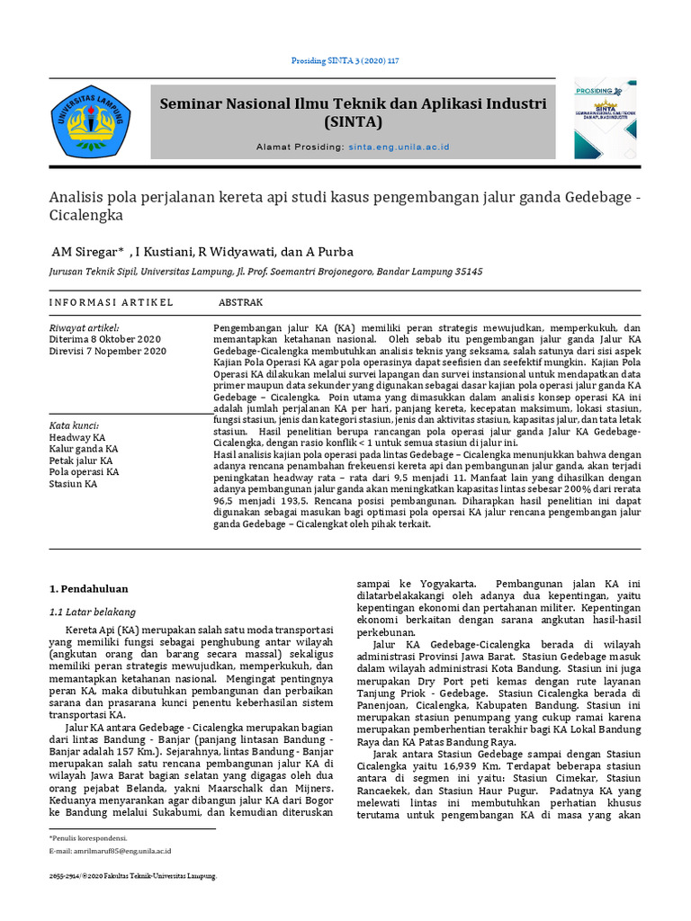 Analisis Pola Operasi Jalur Ganda KA | PDF