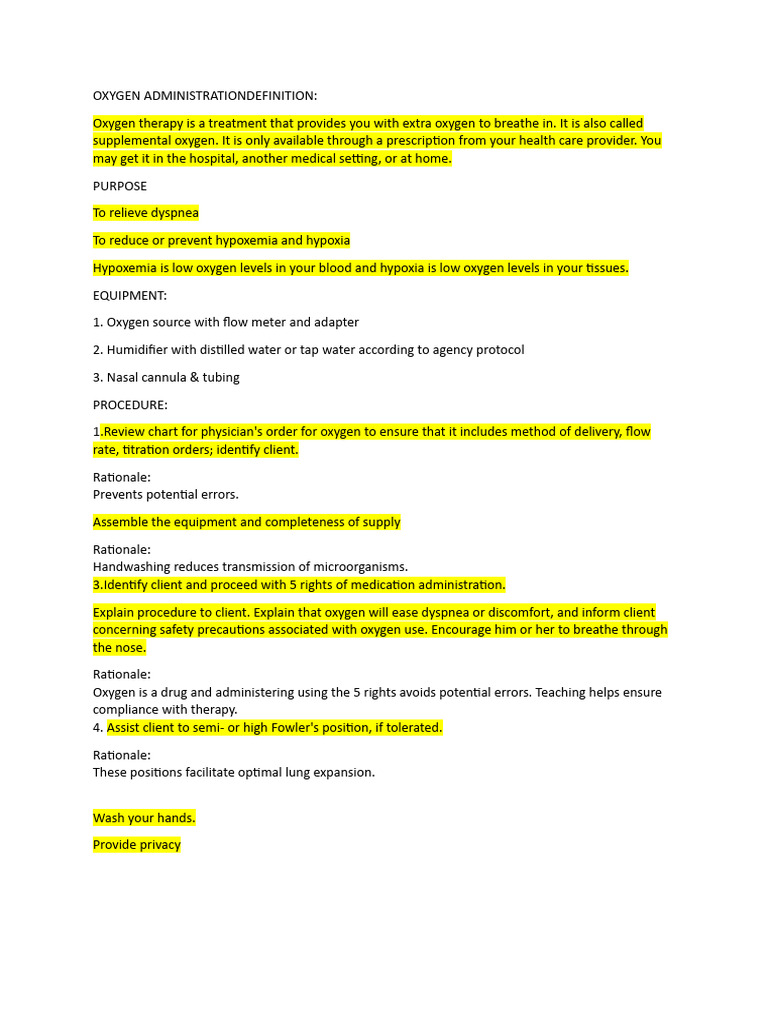 Oxygen Administration Script | PDF | Medical Specialties | Health Care