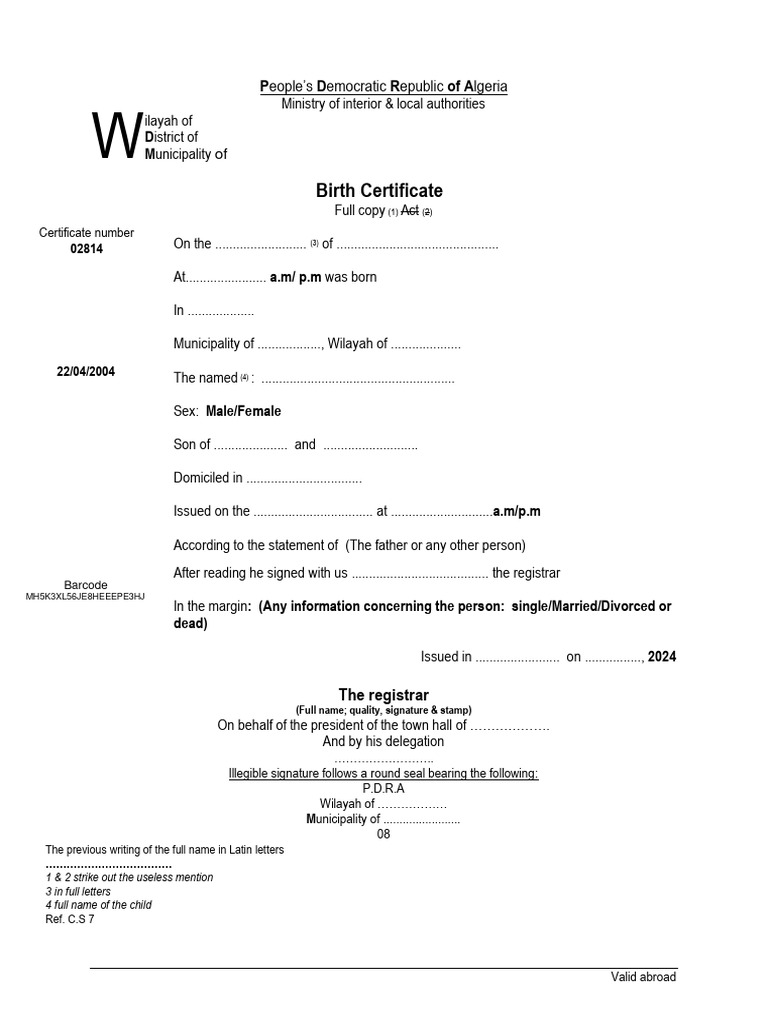 Birth Certificate | PDF | Birth Certificate | Living Arrangements