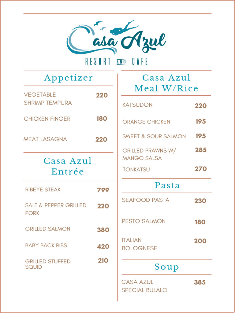 White Brown Restaurant Menu | PDF