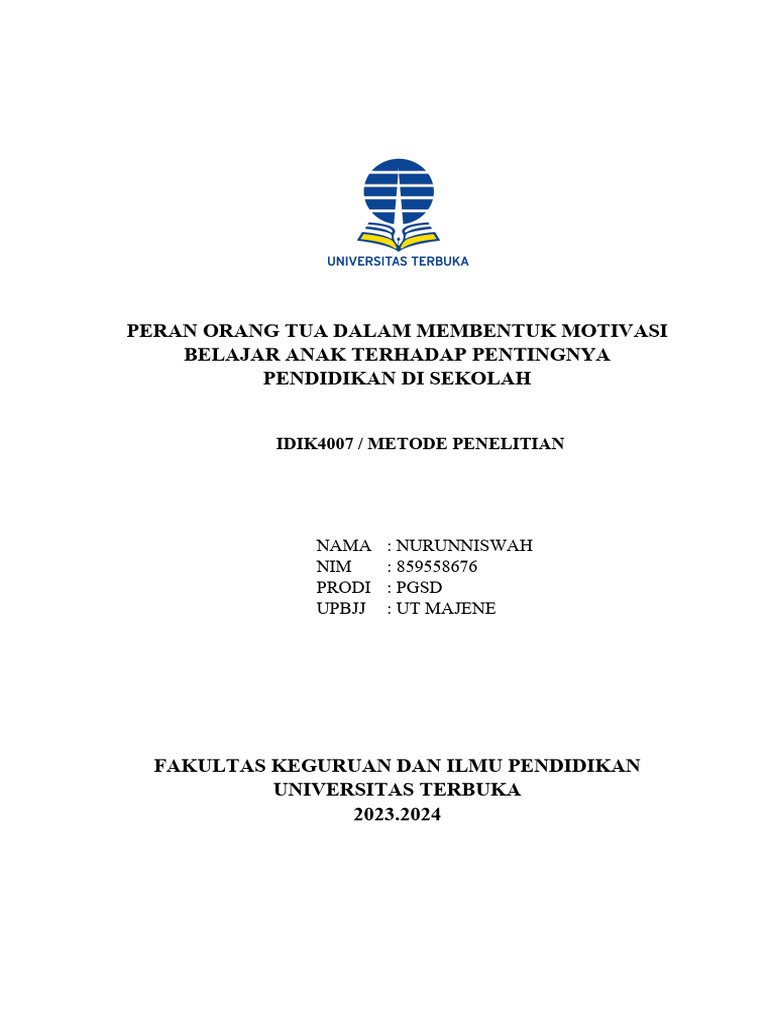 Tugas 1 Metode Penelitian (Nurunniswah) | PDF Tugas 1 Metode Penelitian (Nurunniswah) | PDF