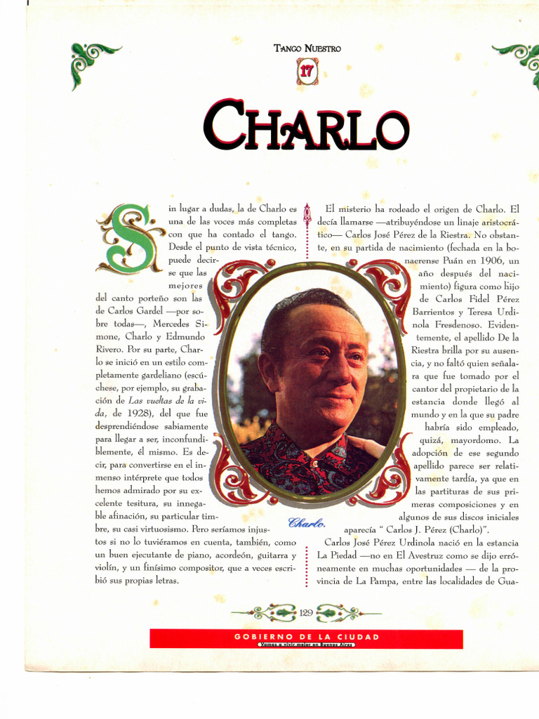 Charlo: Voz y Alma del Tango | PDF | Musica argentina | Tango