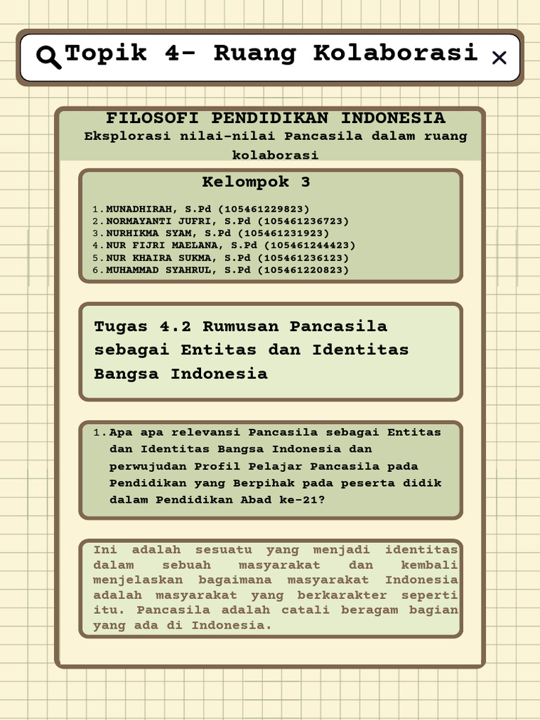 Topik 4 Ruang Kolaborasi Filosofi Pendidikan Indonesia | PDF