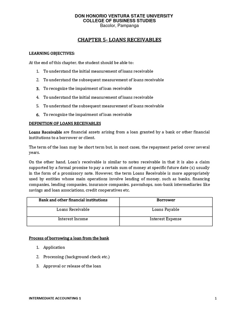 Chapter 5 Loans Receivable | PDF | Loans | Present Value