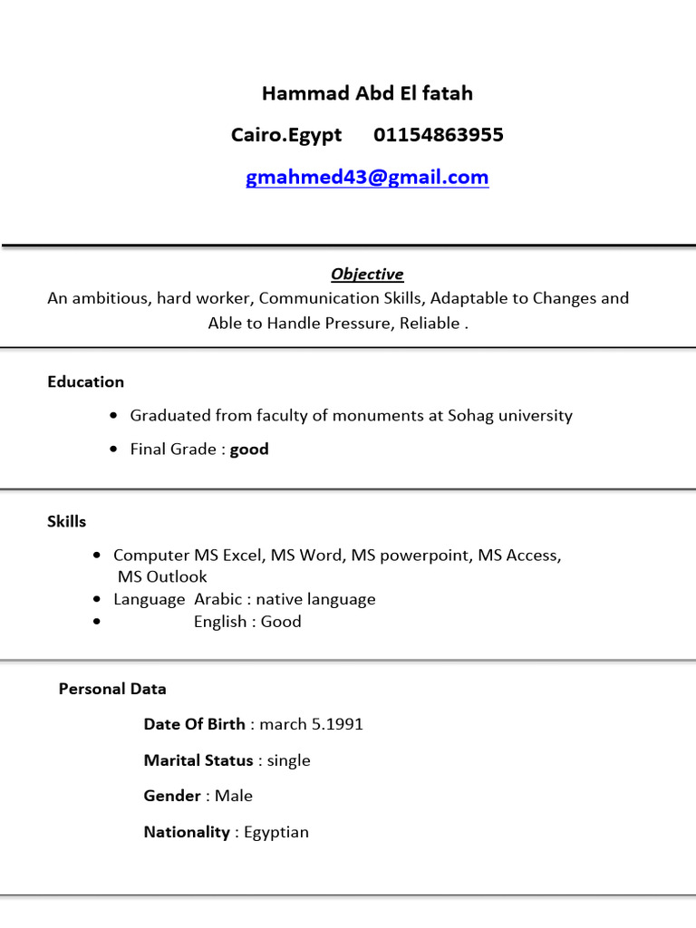 Hammad CV | PDF