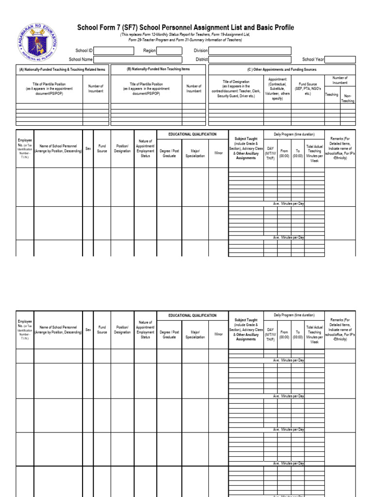 School Forms 1 | PDF | Teachers