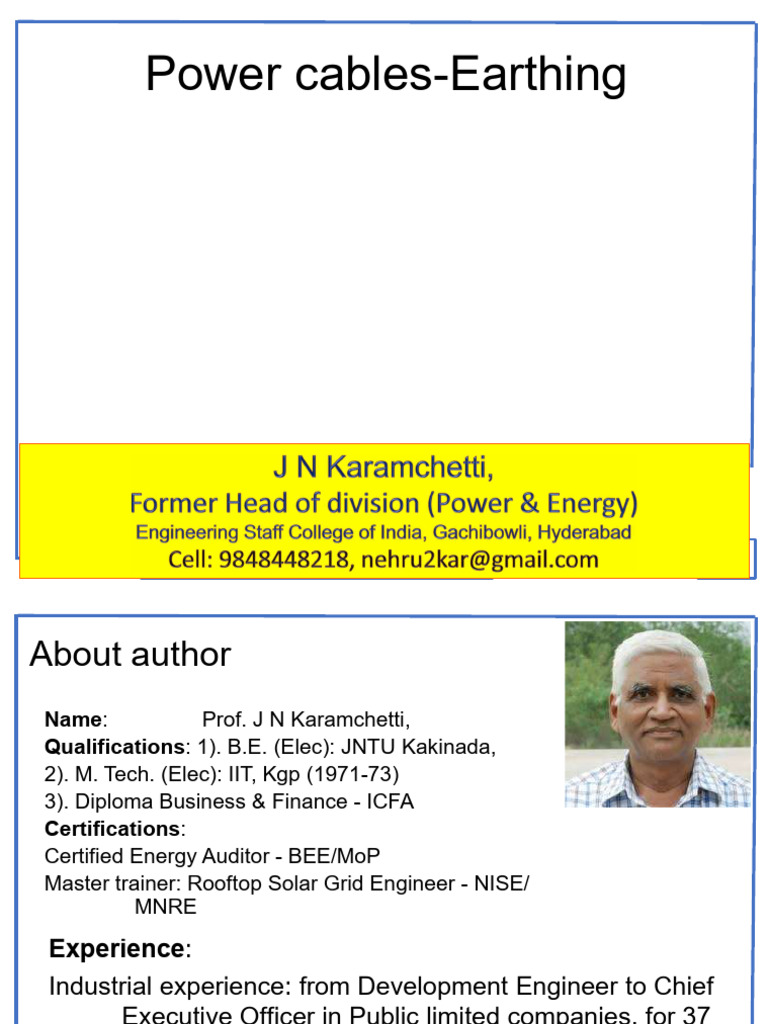 01 Power Cables earthing | PDF | Insulator (Electricity ...