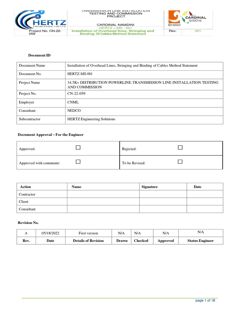 Overhead Powerline Installation Method | PDF | Waste Management | Waste