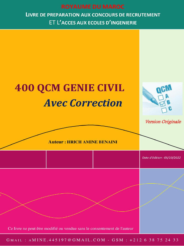 400 QCM Genie Civil Avec Correction | PDF
