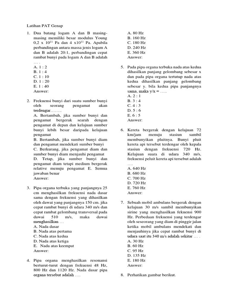 Latihan PAT Genap | PDF