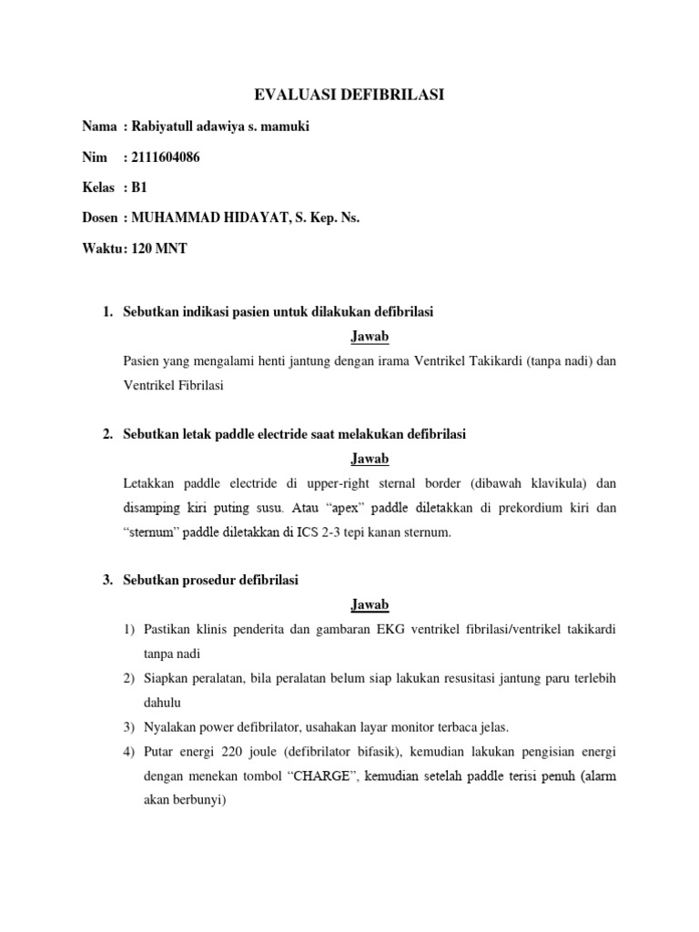 Panduan Defibrilasi dan Perawatan Pasien | PDF