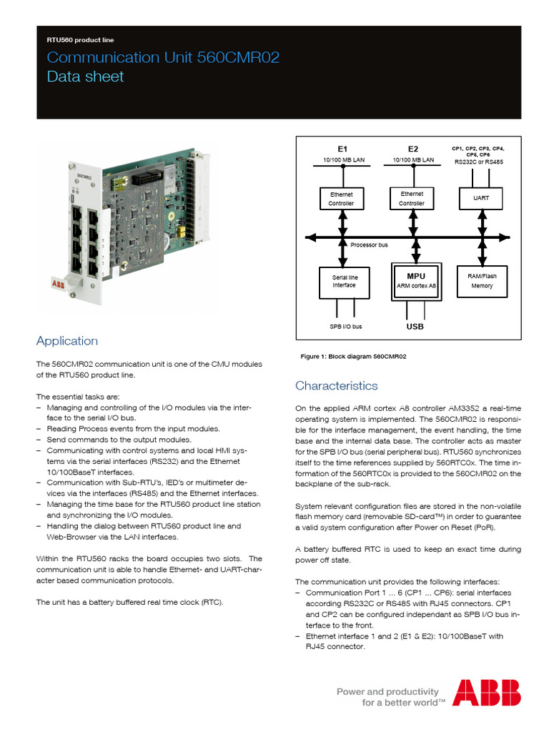 Data Sheet: Communication Unit 560CMR02 | PDF | Usb | Computer Network