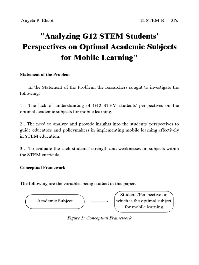 G12 STEM Students' Views on Mobile Learning | PDF | Survey Methodology ...