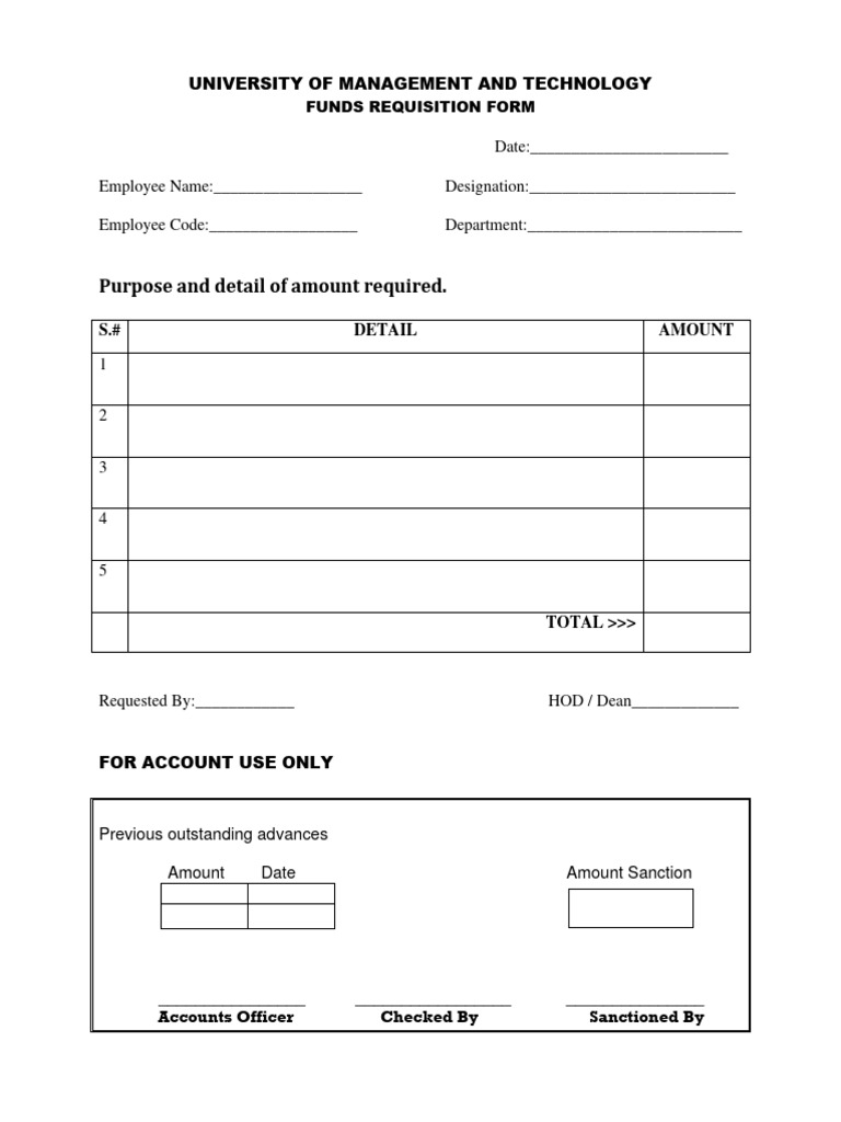 Fund Requisition Form | PDF