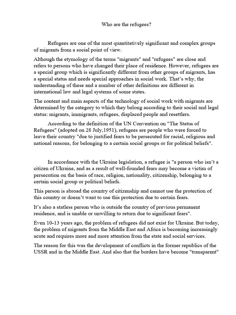 Understanding Refugees and Their Status | PDF