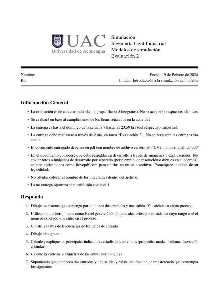 Modelos de Simulacion CIV IND 2 | PDF