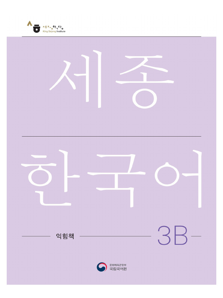 Sejong Korean 3B Workbook | PDF