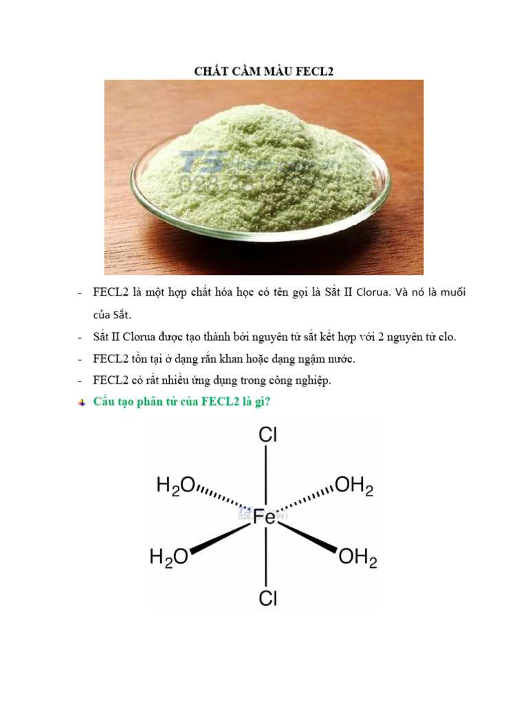 CHẤT CẦM MÀU FECL2 | PDF