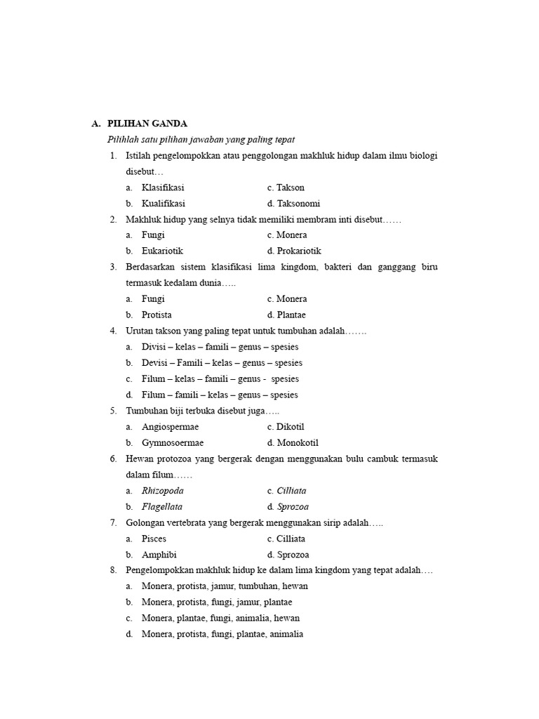 Soal Pas Ipa Kelas 7b | PDF | Griya & Taman | Sains & Matematika