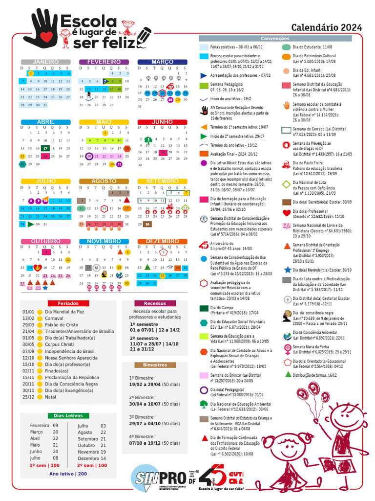 Calendario-Escolar-2024 Anual | PDF