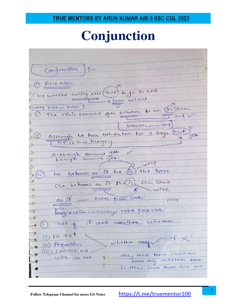 Conjunction Chapter Notes by ARUN KUMAR AIR-5 | PDF | Technology ...