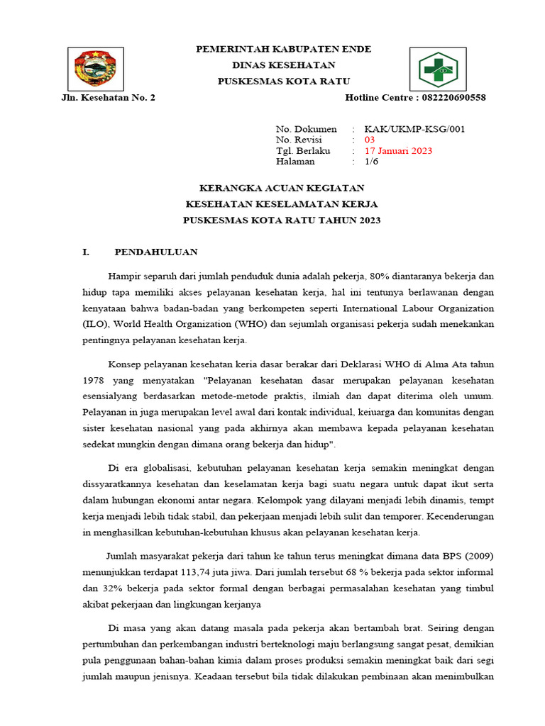 Kak K3 (Kesehatan Keselamatan Kerja) | PDF