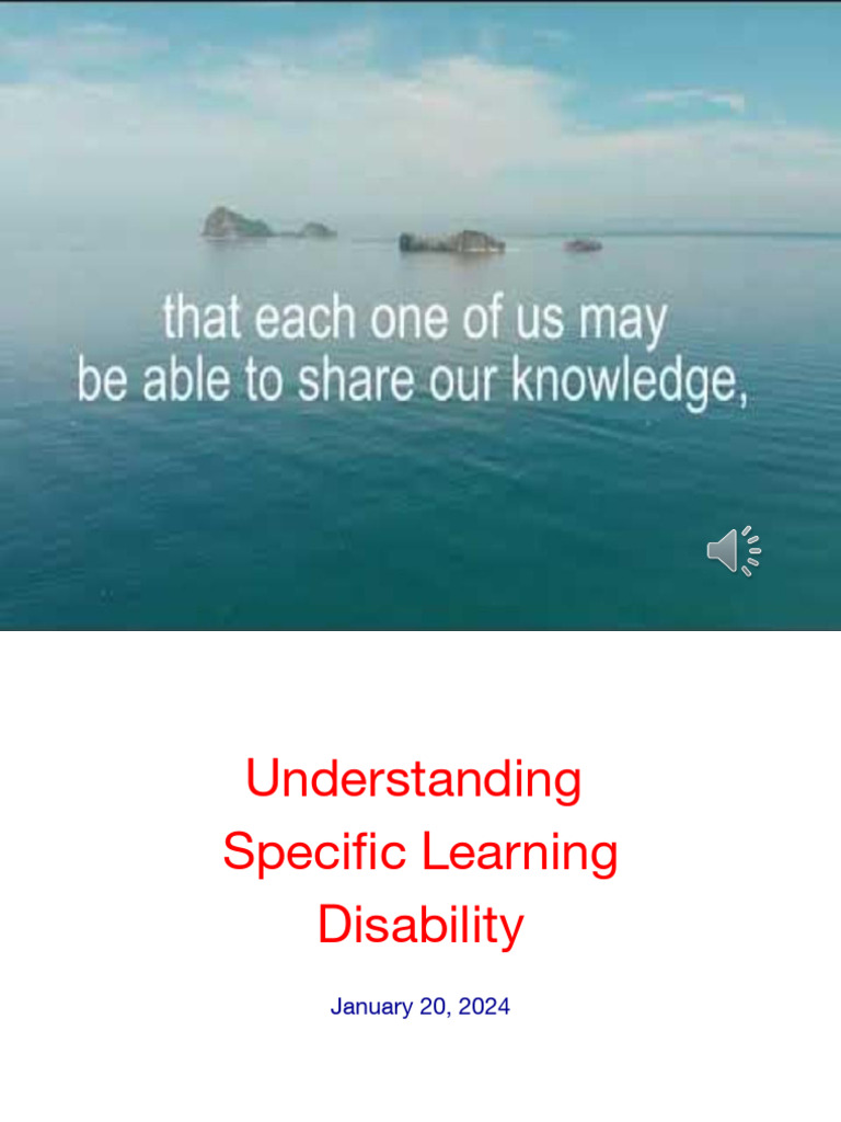 Understanding Specific Learning Disability With Audio | PDF | Learning ...