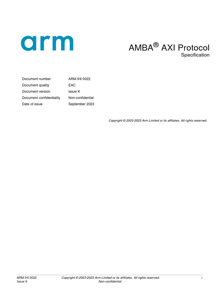 IHI0022K Amba Axi Protocol Spec | PDF | License | Trademark