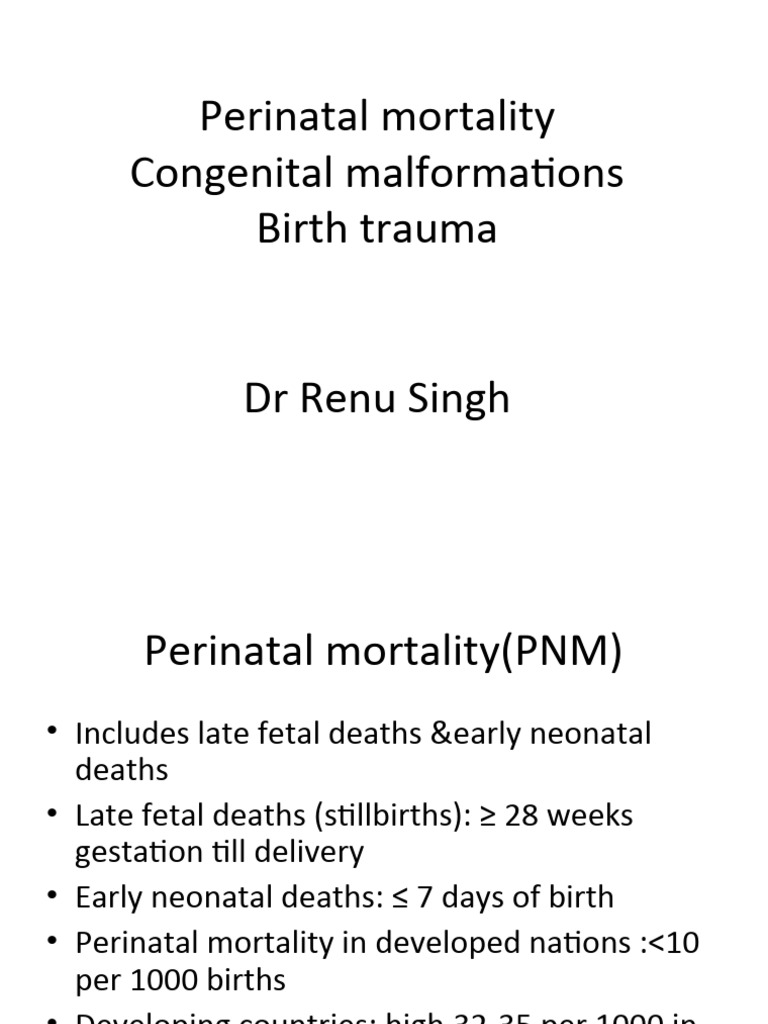 Birth Trauma Congenital Malformations Perinatal Mortality | PDF ...