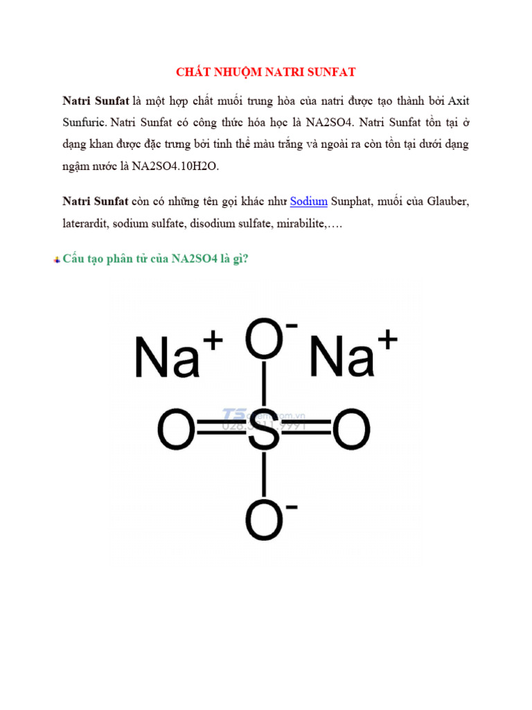 CHẤT THUỐC NHUỘM NATRI SUNFAT | PDF