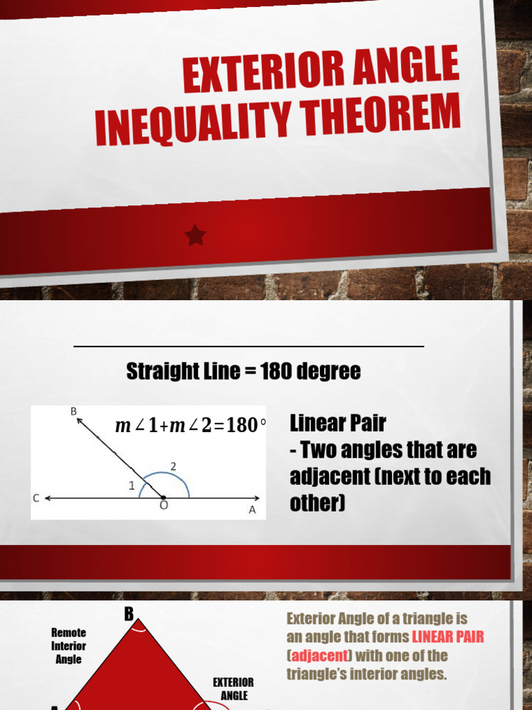 Exterior Angle Inequality Theorem 1 | PDF