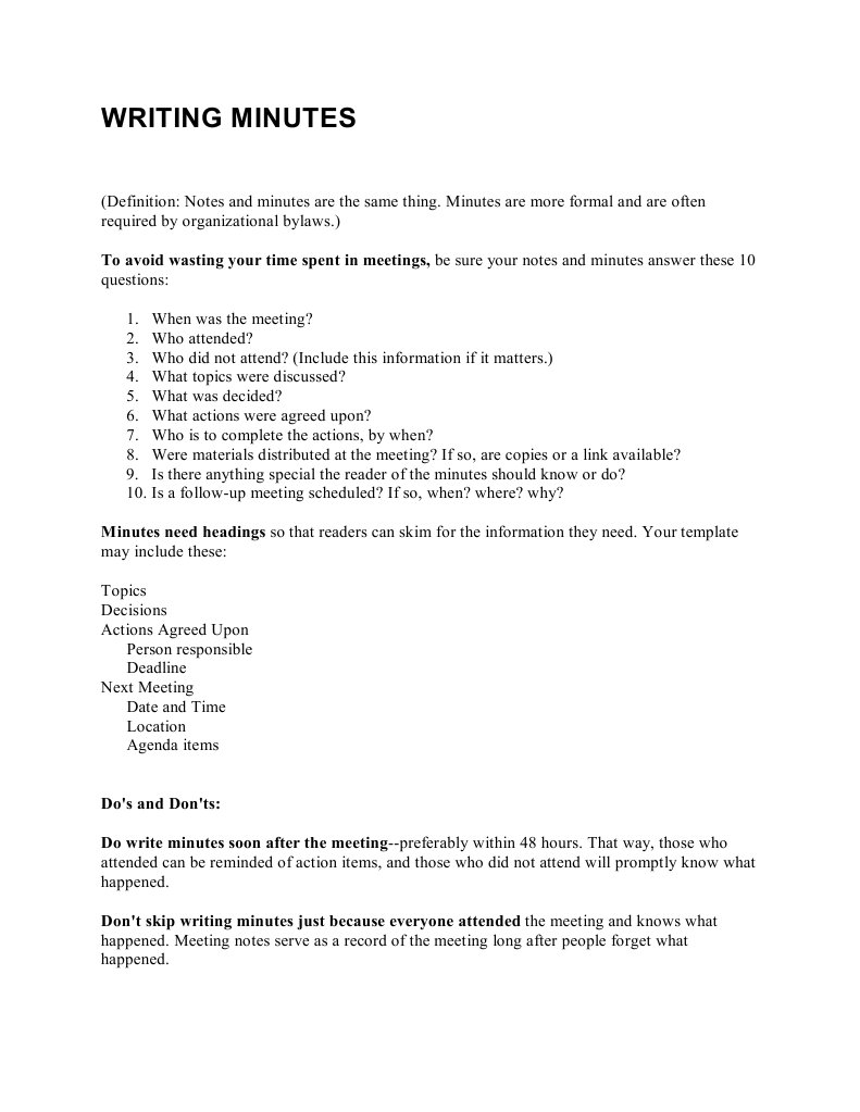 Writing Effective Meeting Minutes | PDF | Career & Growth | Art