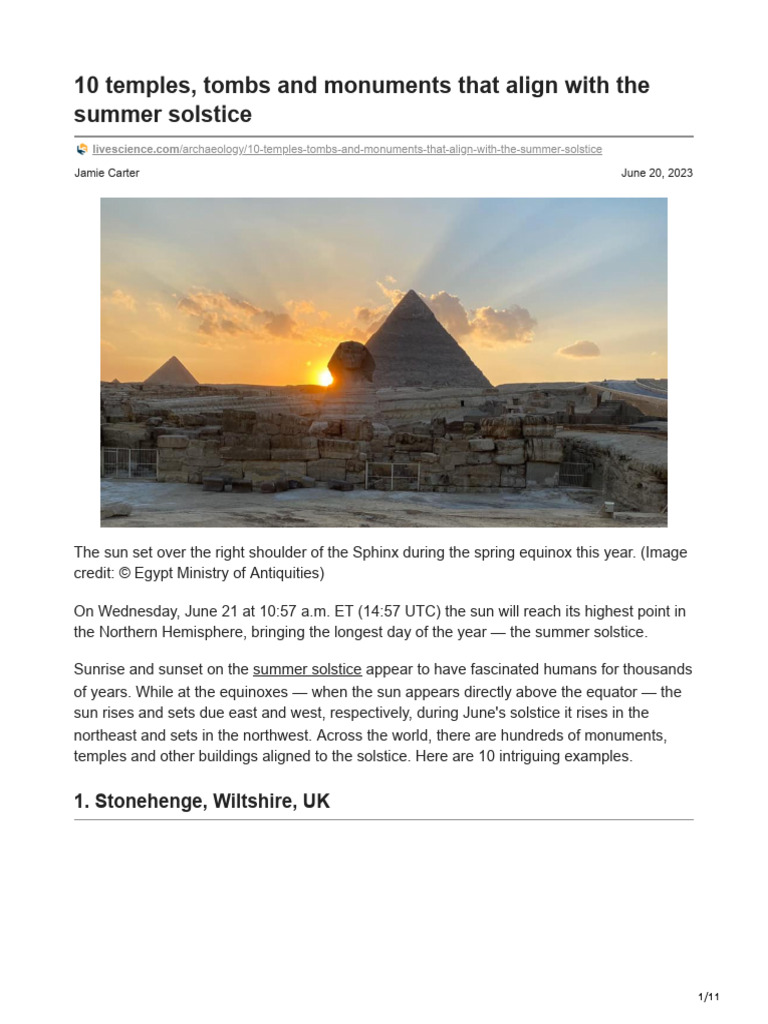 10 Temples Tombs and Monuments That Align With The Summer Solstice ...