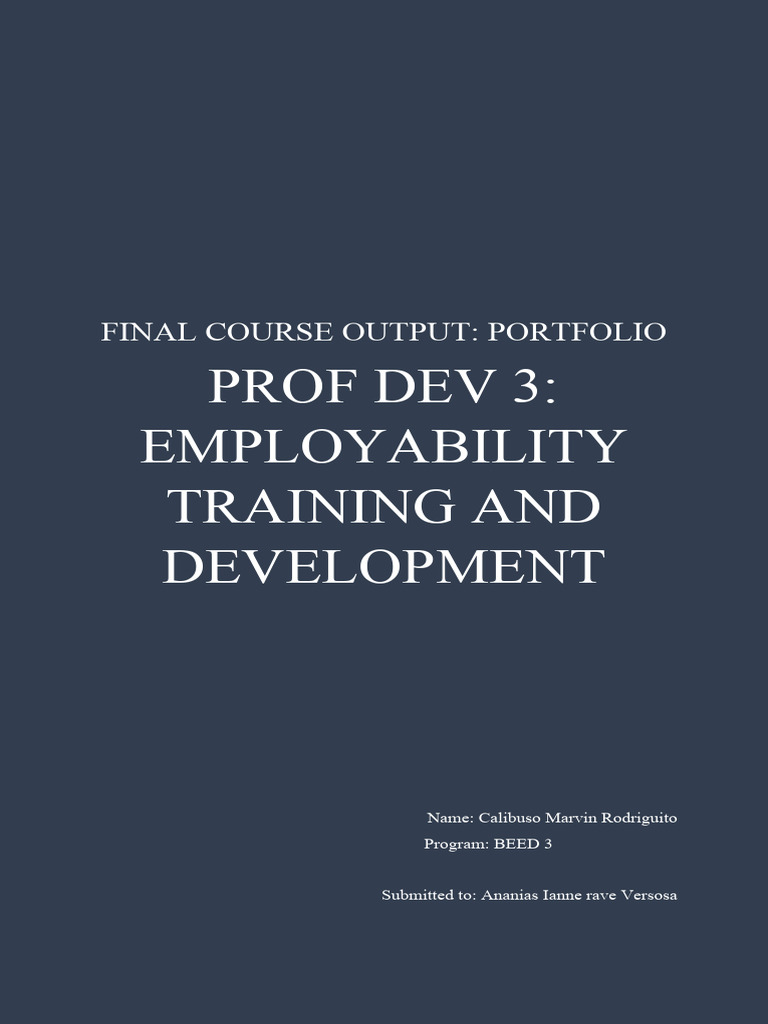 Final Course Output Profdev | PDF | Teachers | Cognition