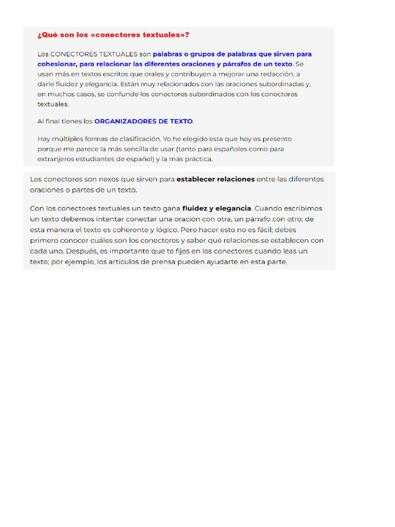 Tipos de Conectores Textuales y Ejemplos | PDF | Historia