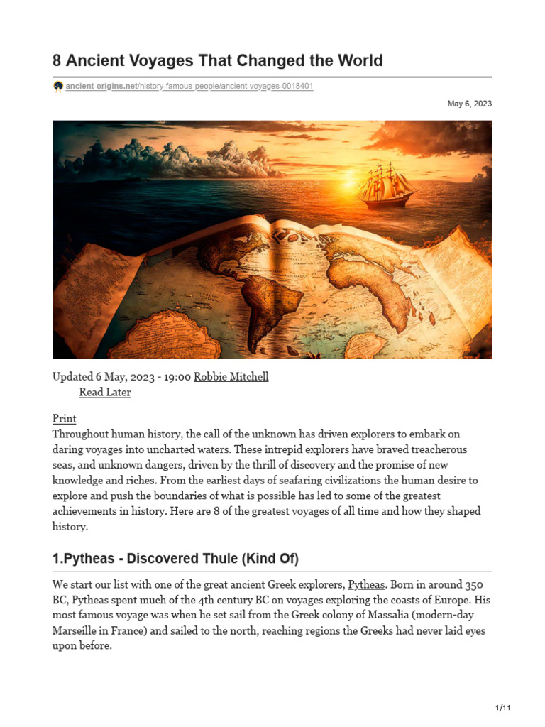 8 Ancient Voyages That Changed The World | PDF | Christopher Columbus | Francis Drake