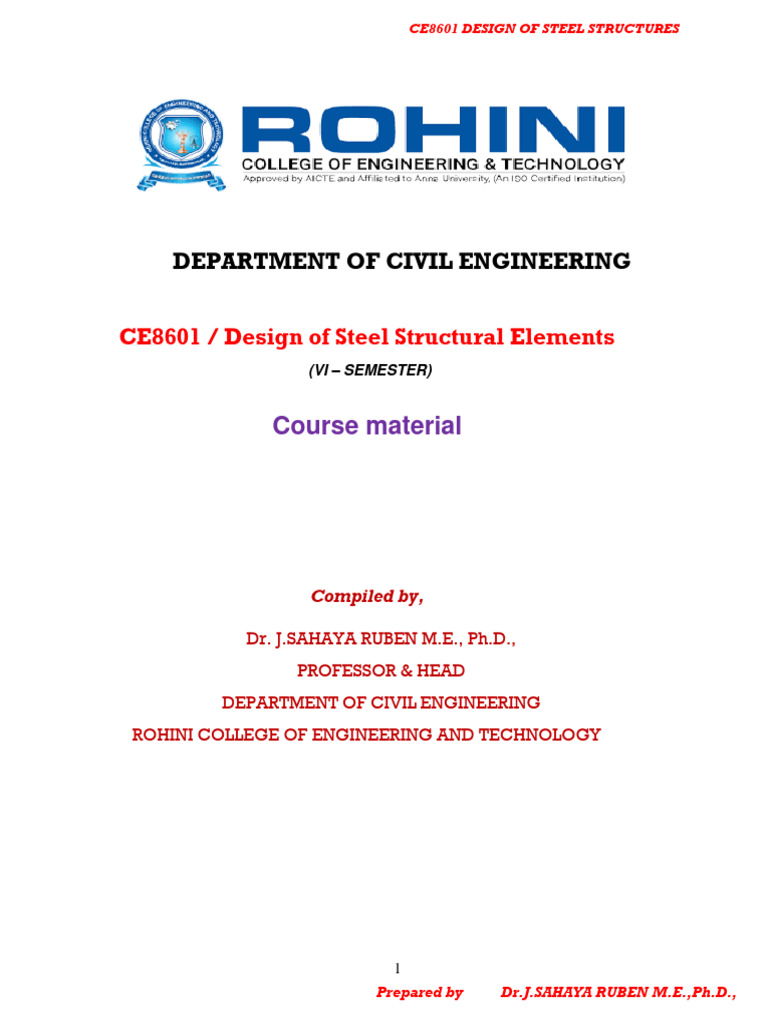 Department of Civil Engineering: Course Material | PDF | Qualifications ...