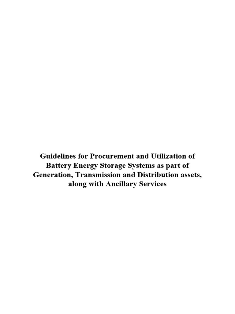 BESS Guidelines Final | Download Free PDF | Electrical Grid | Solar Power