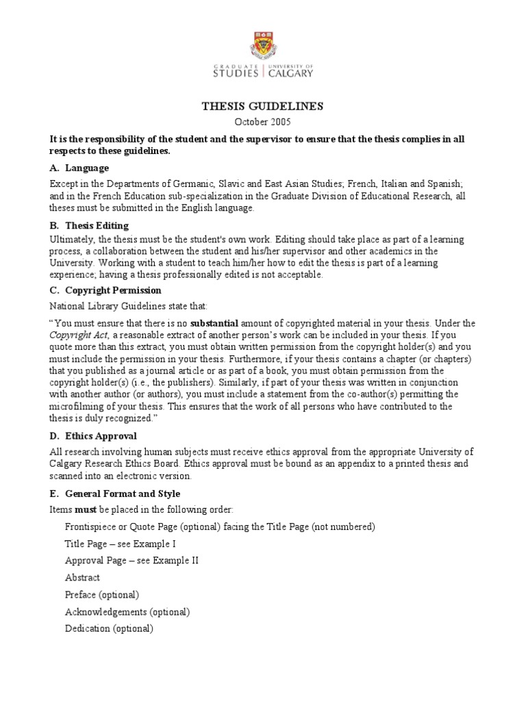 T Thesis Guidelines | PDF | Thesis | Postgraduate Education