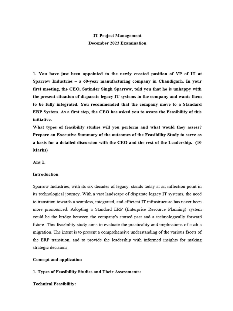 IT Project Management SA Ycg8oh | PDF | Feasibility Study | Enterprise ...