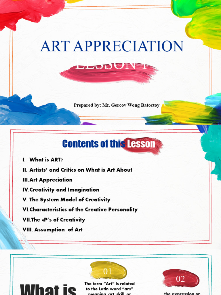 ART APP. Lesson 1 Week 1 2 | PDF | Creativity | Thought